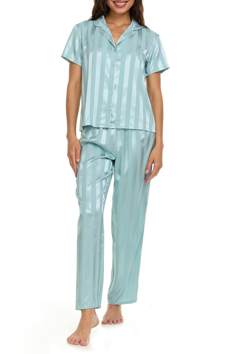 Flora By Flora Nikrooz Angela Wide Stripe Jacquard Pajamas | Nordstromrack