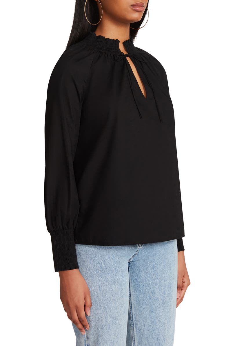 Steve Madden Peasant Valley Smocked Tie Neck Blouse | Nordstromrack