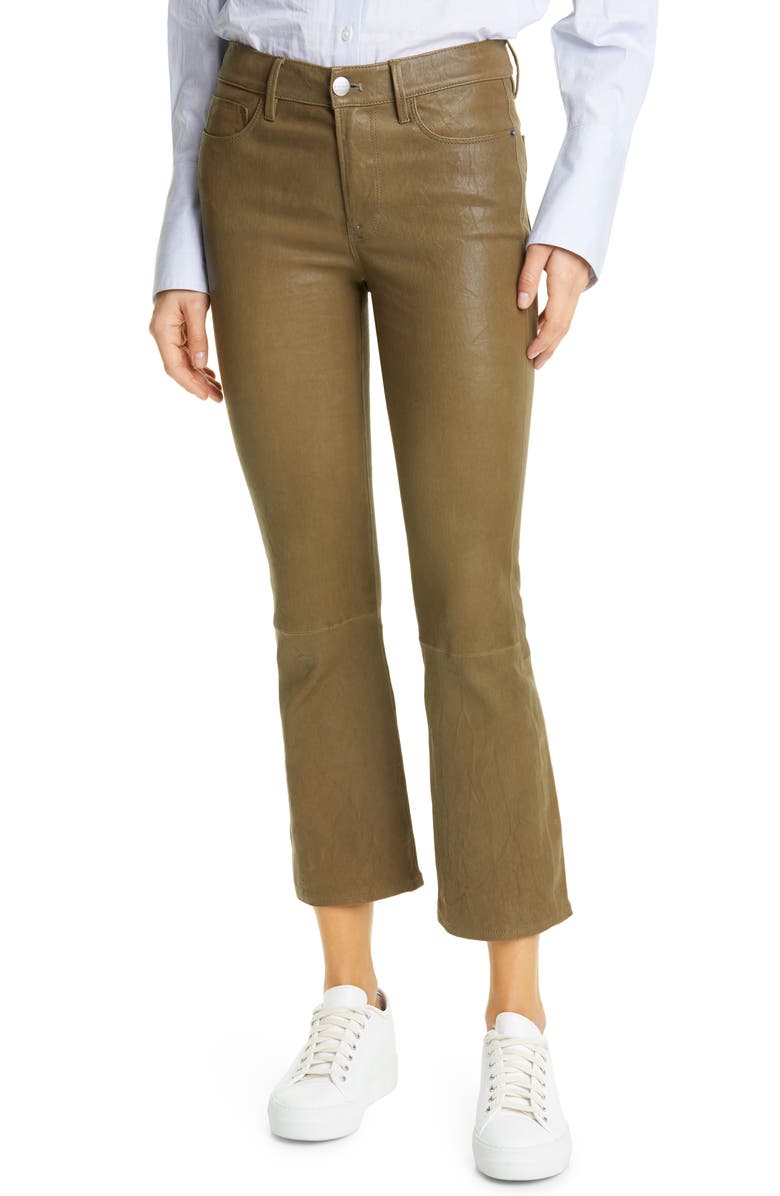 FRAME Le Crop Mini Boot Leather Pants | Nordstromrack