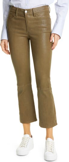 FRAME Le Crop Mini Boot Leather Pants | Nordstromrack