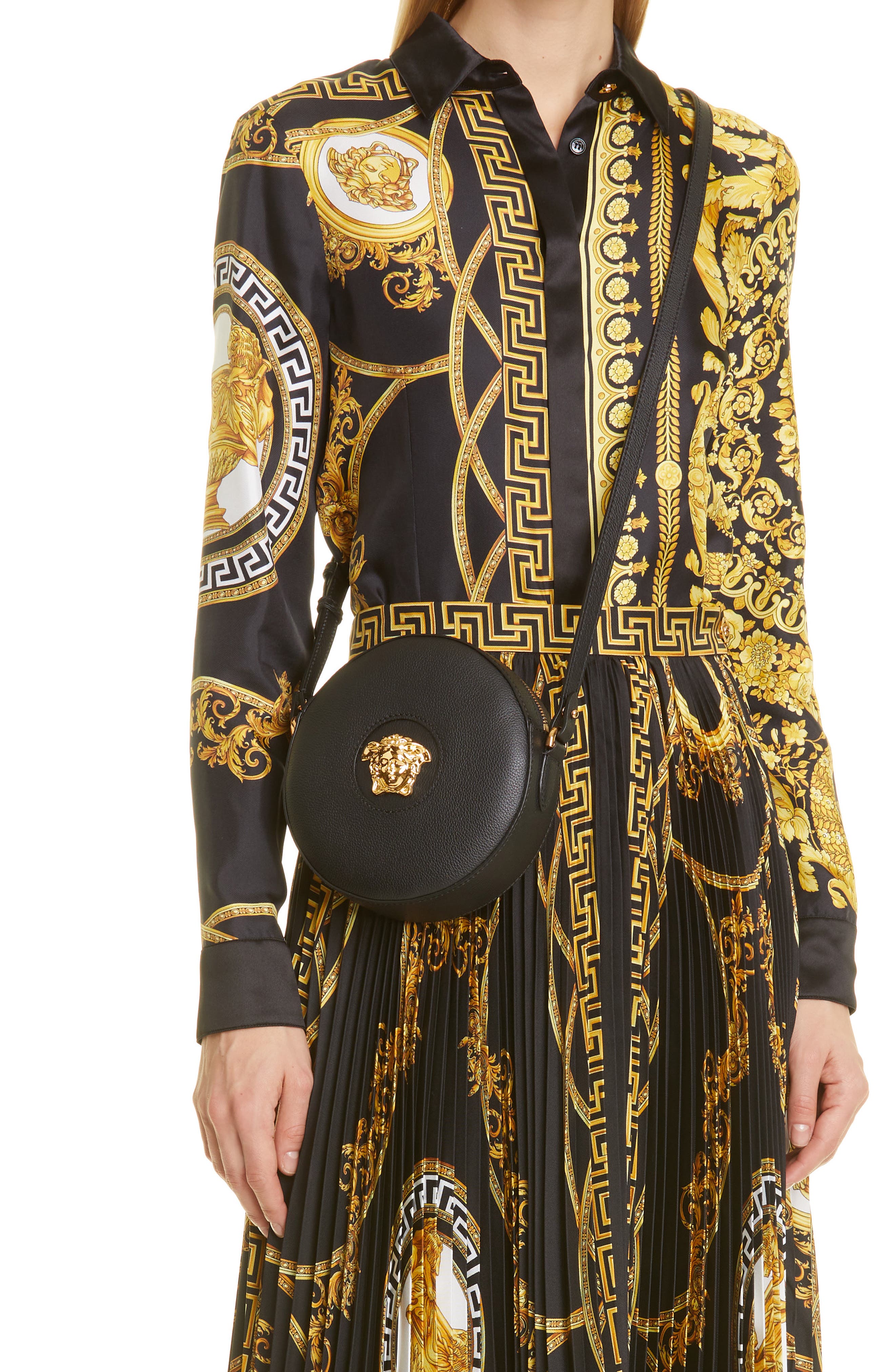Versace La Medusa Round Leather Camera Bag | Nordstrom