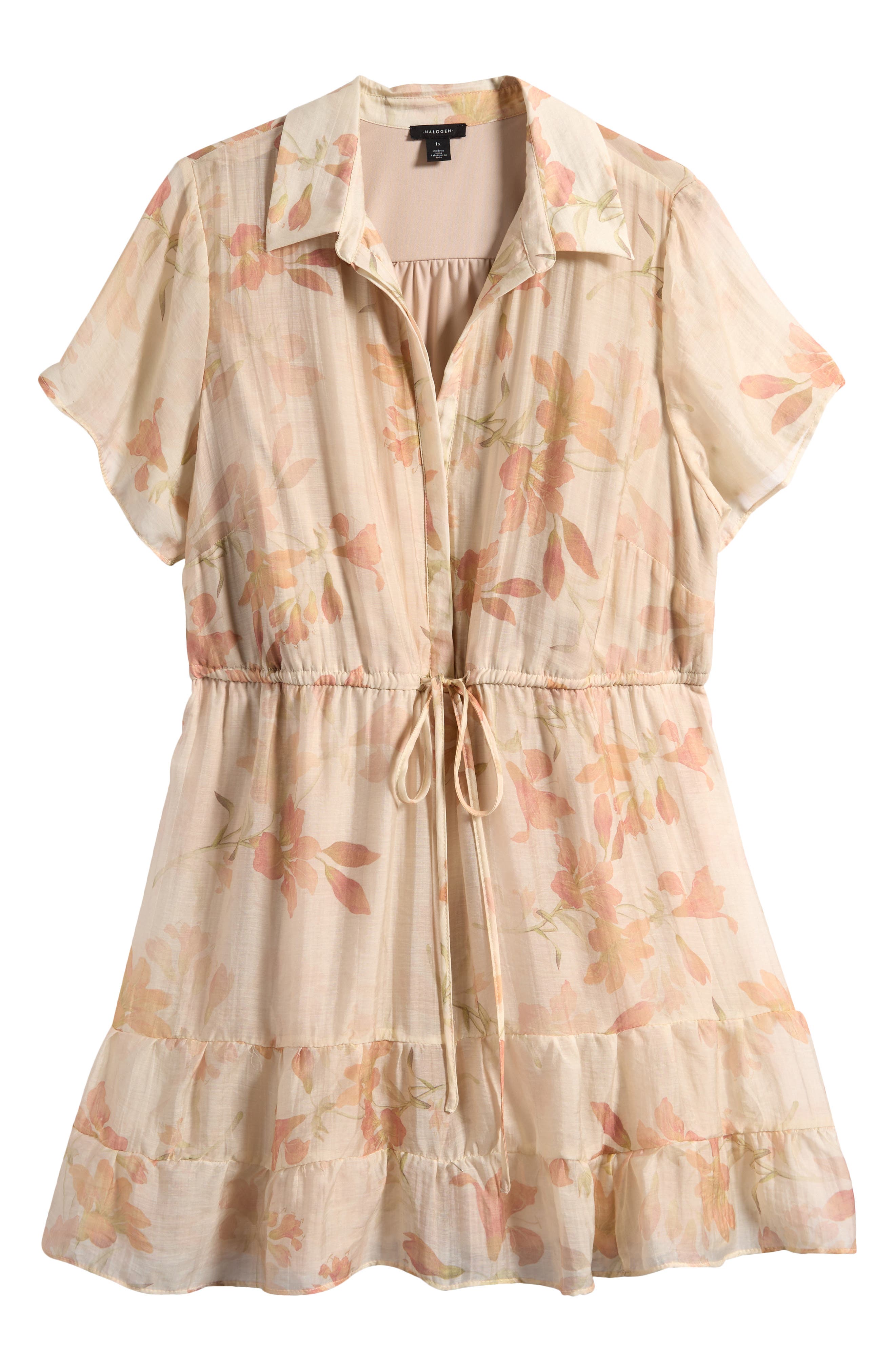 Halogen® Floral Print Short Sleeve Dress | Nordstromrack