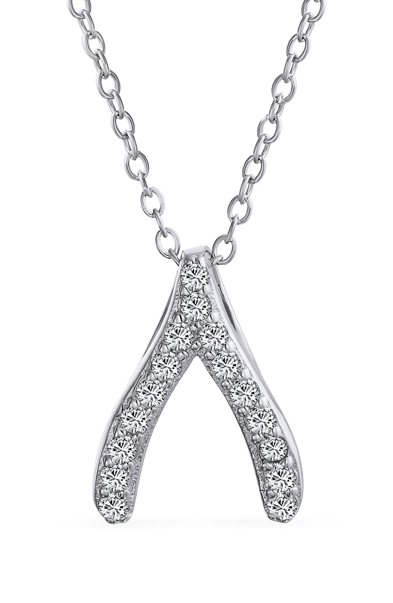 BLING JEWELRY Sterling Silver CZ Good Luck Pendant Necklace | Nordstromrack