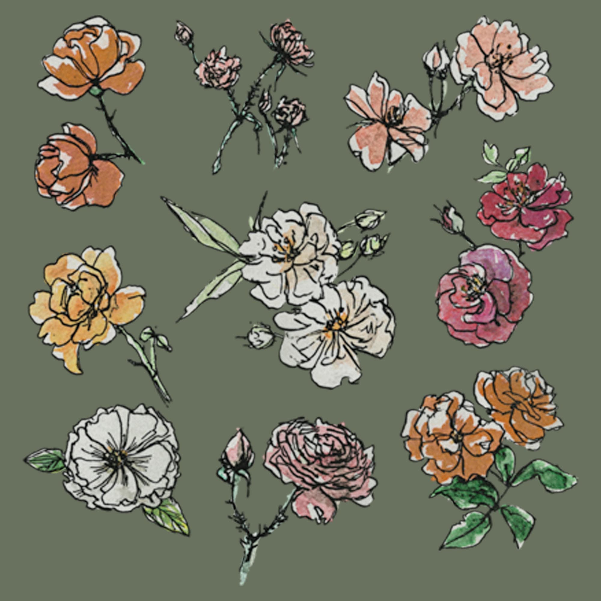 Lost Gods Women's Lost Gods Dainty Watercolor Flowers Graphic T-Shirt ...