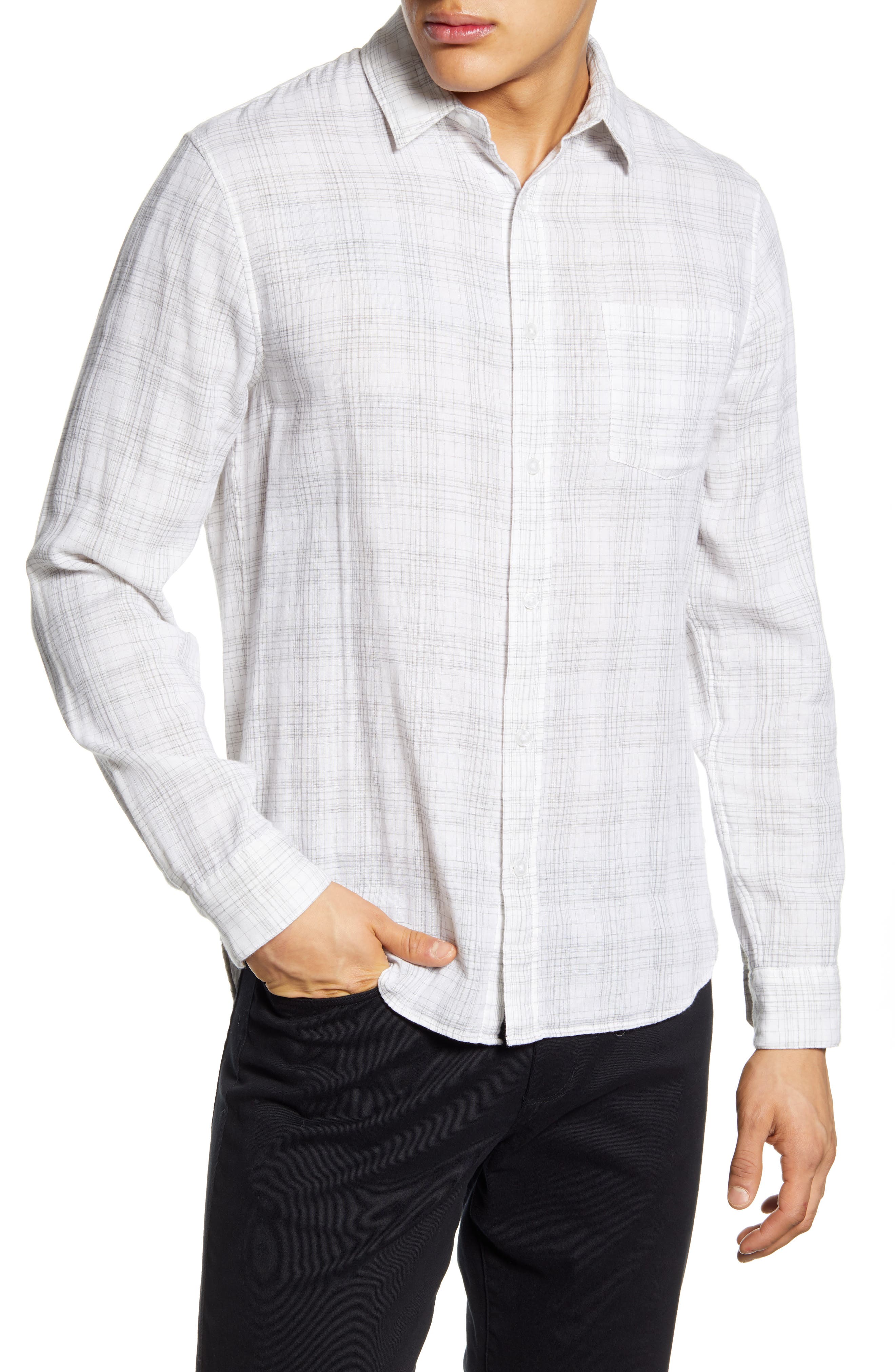 Slim Fit Double Face Grid Plaid Button-Down Shirt (Men) | Nordstromrack