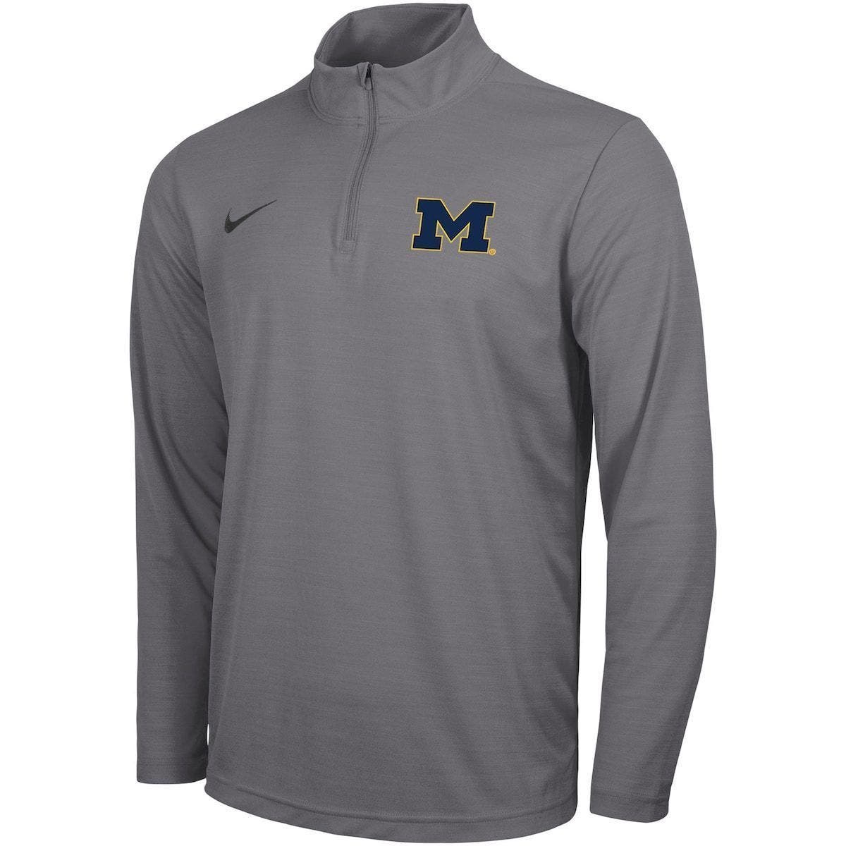 Nike Men's Nike Gray Michigan Wolverines Intensity Quarter-Zip ...