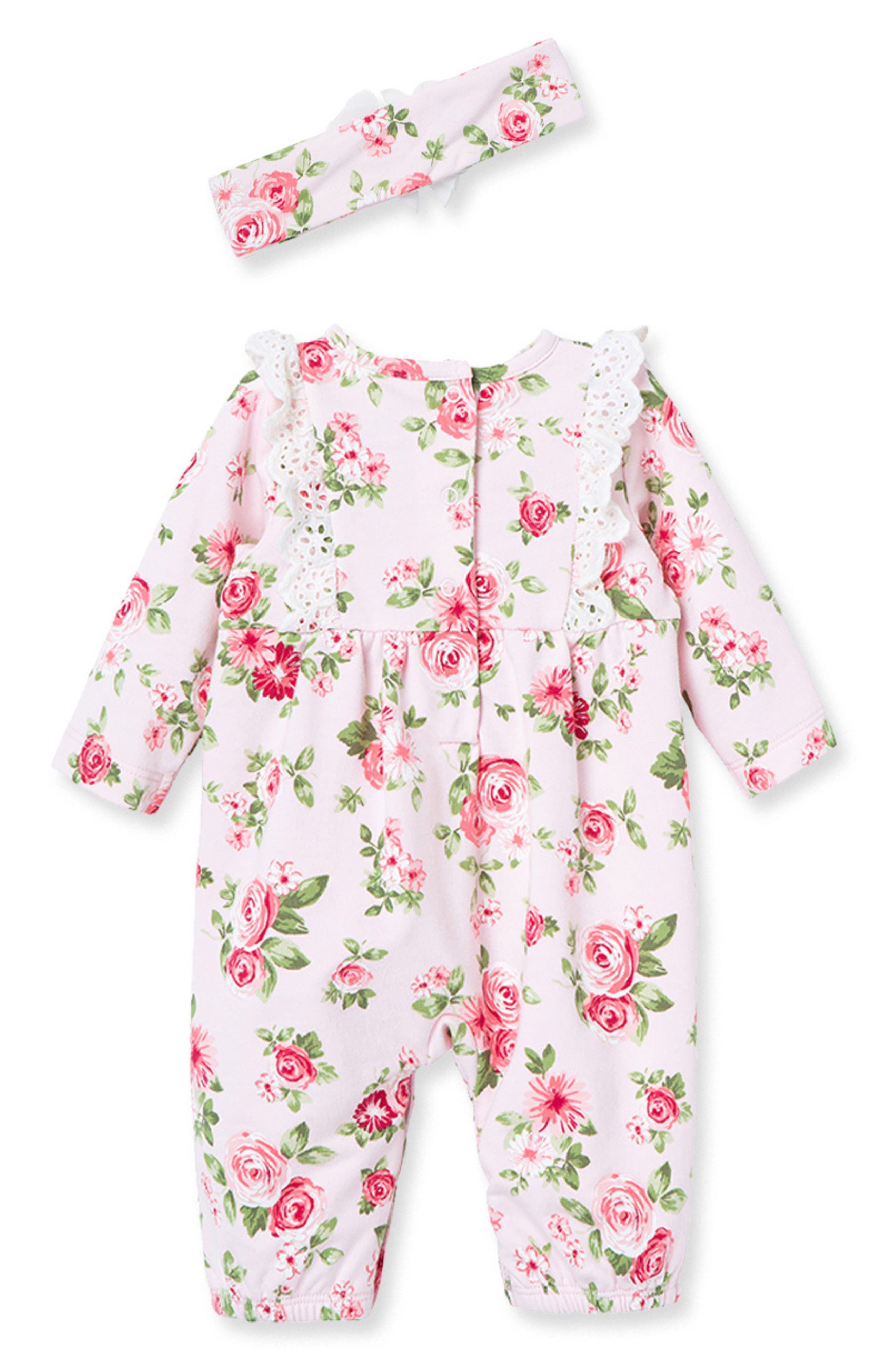 Little Me Kids' Roses Jumpsuit & Headband Set | Nordstromrack