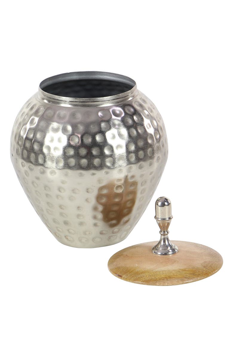 VIVIAN LUNE HOME Silvertone Metal Contemporary Decorative Jar ...