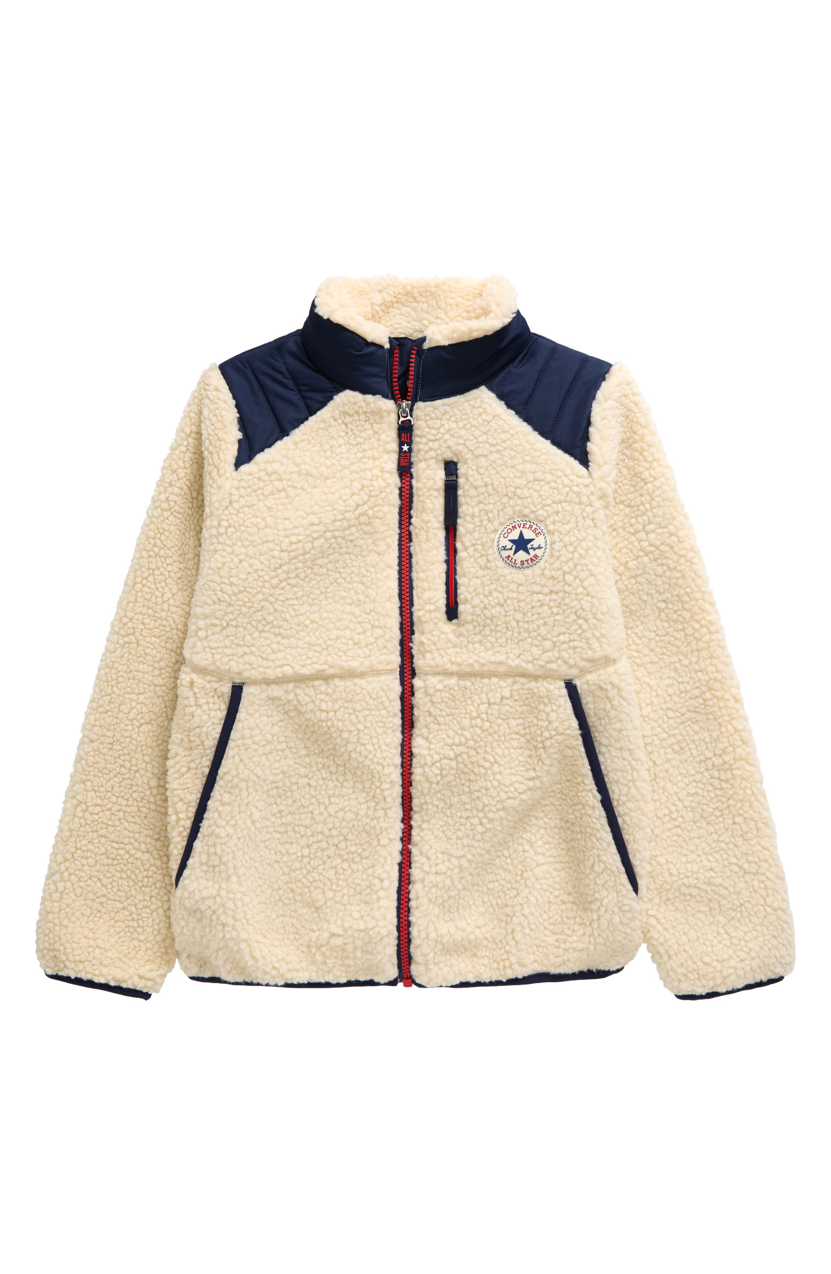 Converse Kids' Mixed Media Faux Shearling Jacket | Nordstromrack