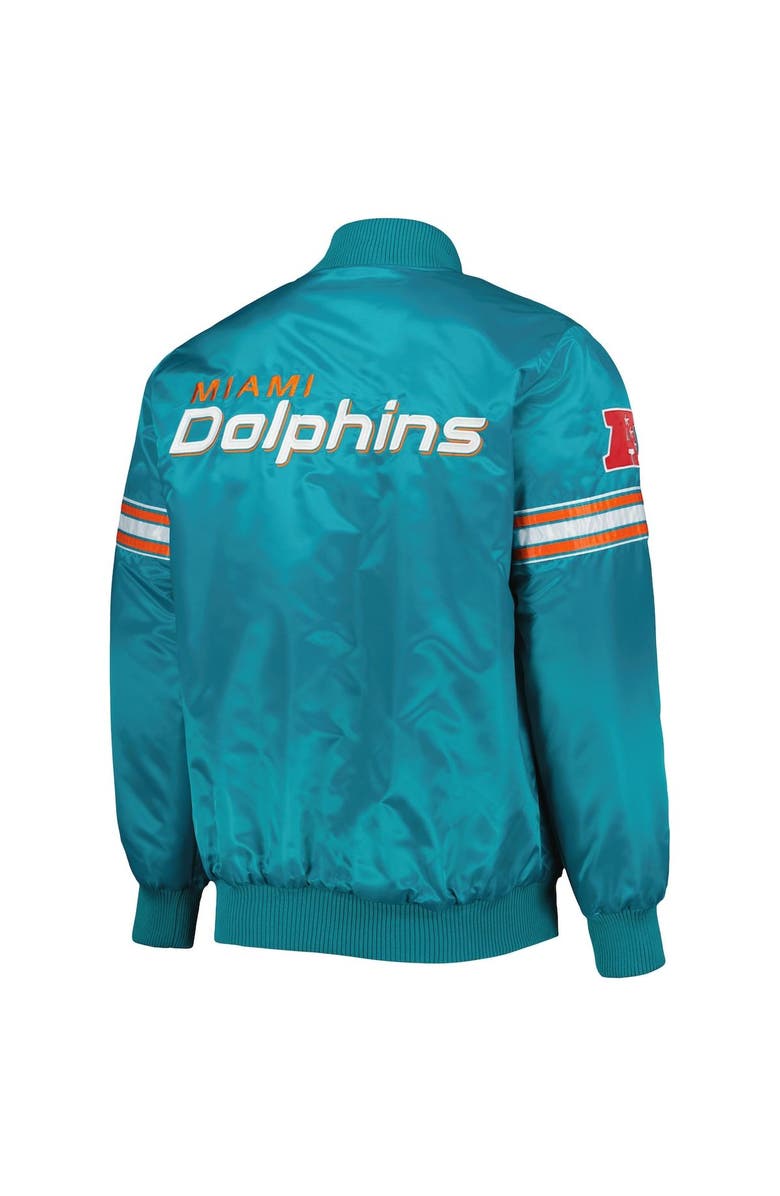 STARTER Men's Starter Aqua Miami Dolphins The Pick and Roll Full-Snap ...