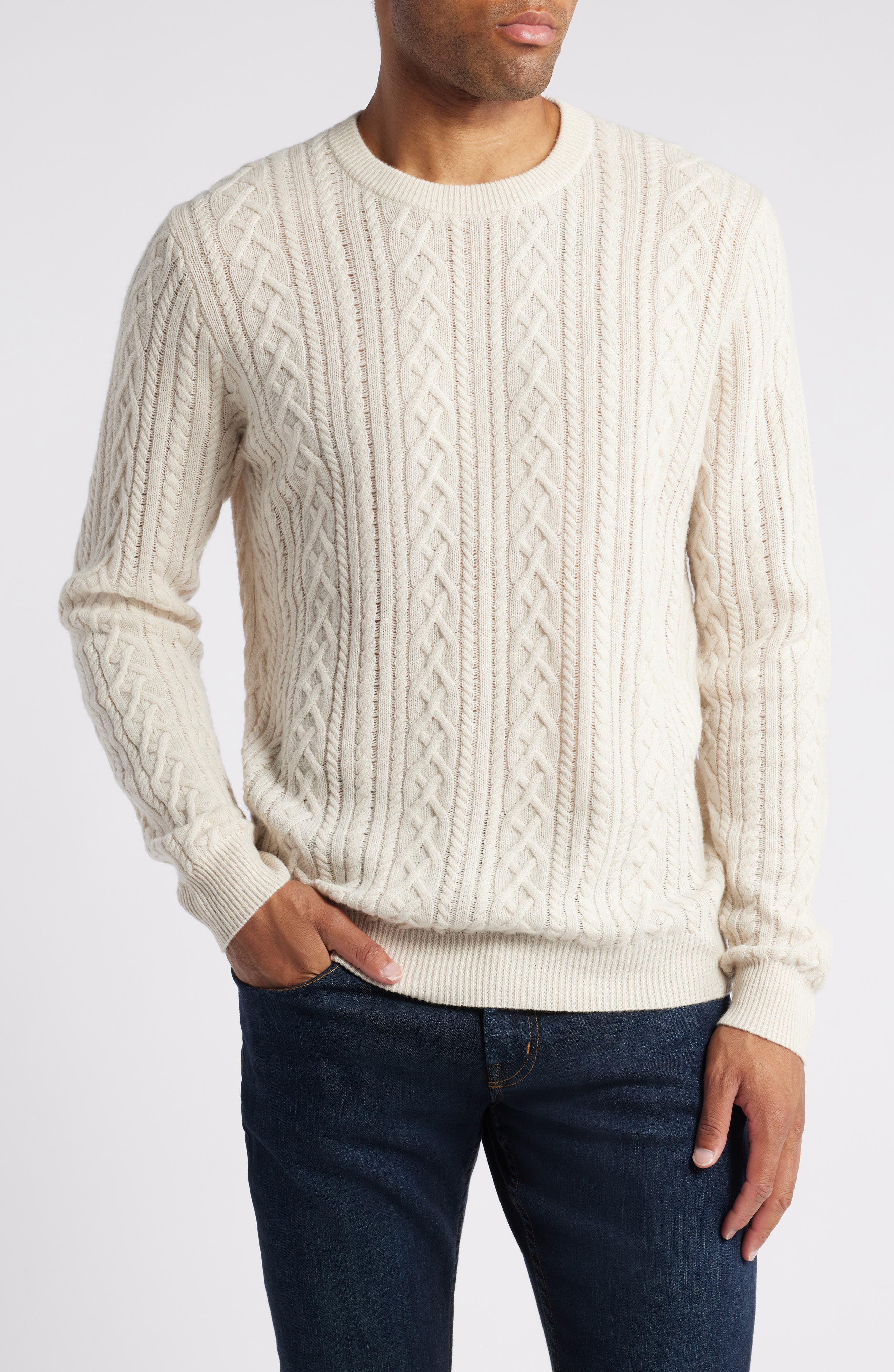 Peter Millar Crescent Ridge Cable Stitch Sweater | Nordstrom