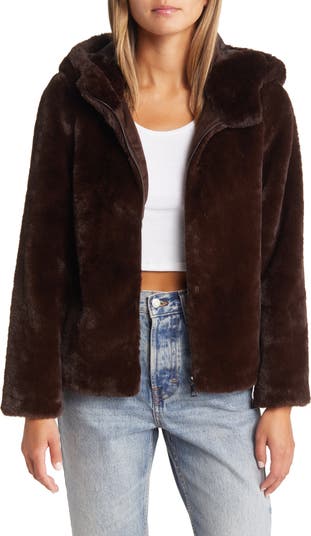 VERO MODA Sui Hooded Faux Fur Jacket | Nordstrom