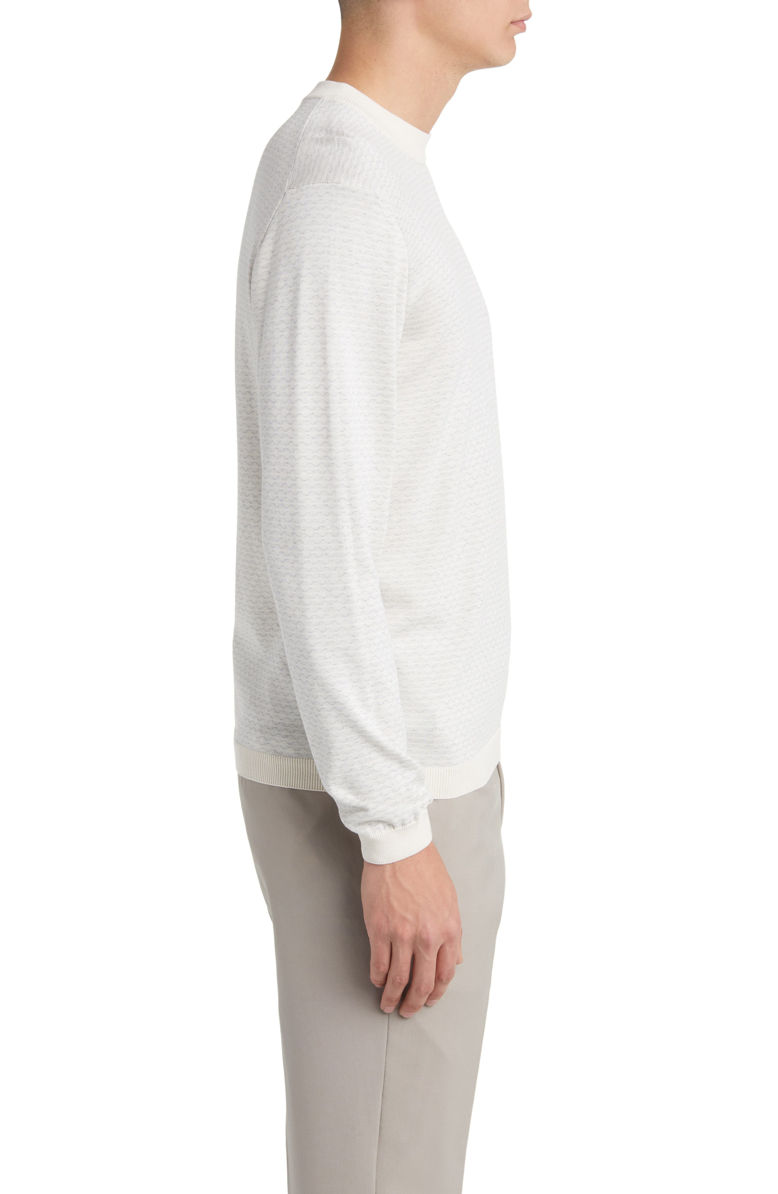 Jack Victor Bartholomew Geo Pattern Cotton & Silk Crewneck Sweater ...