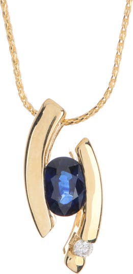 SUZY LEVIAN Tension Set Sapphire & Diamond Bar Pendant Necklace ...