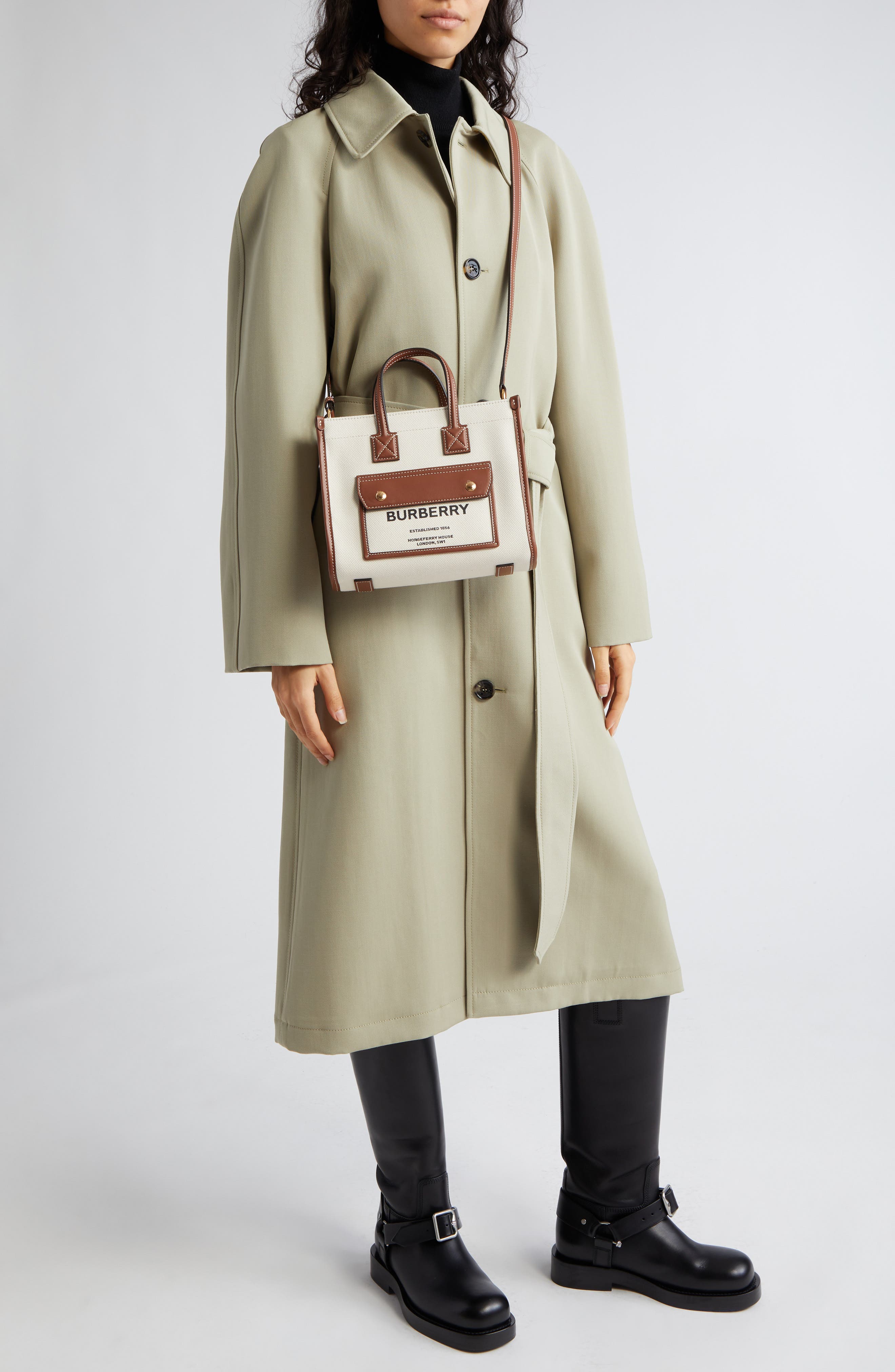Burberry Mini Towner Horseferry Print Canvas & Leather Tote | Nordstrom