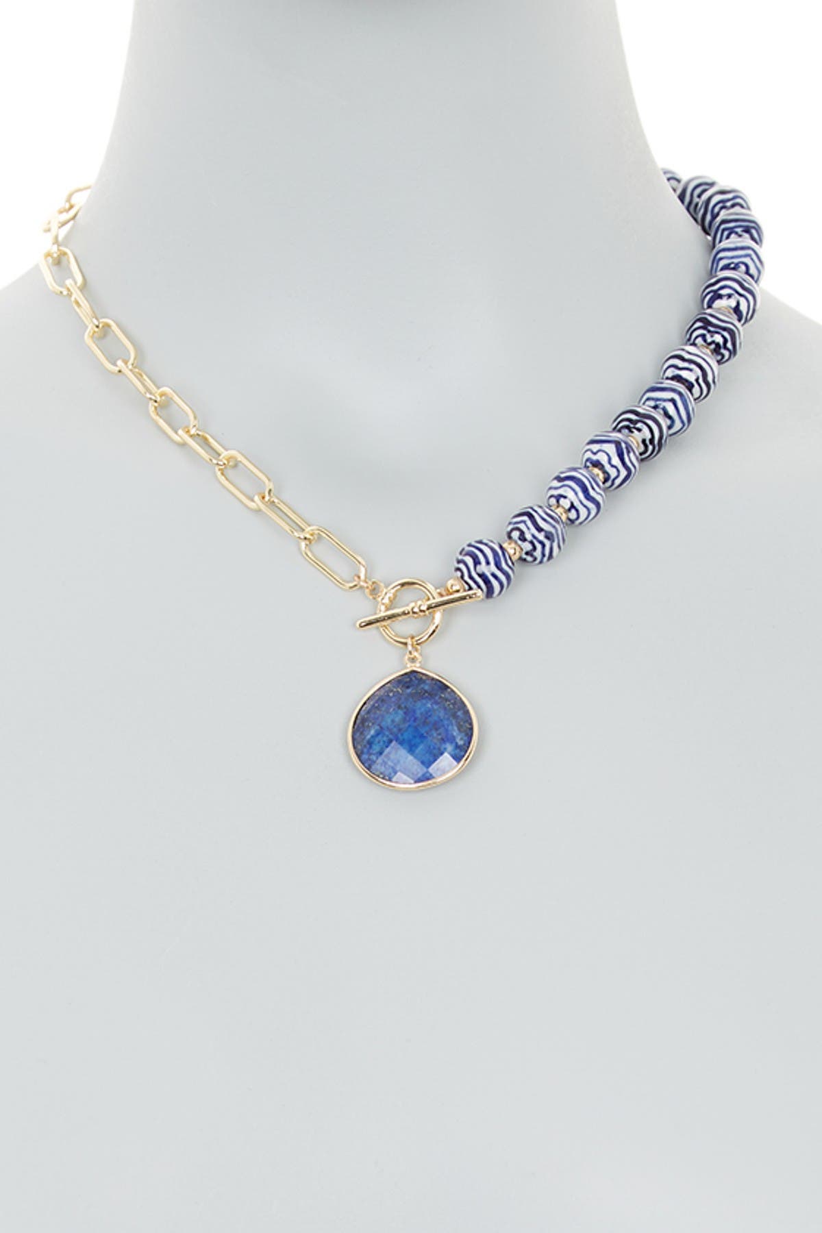 Panacea Blue Millefiori Bead Lapis Pendant Toggle Necklace | Nordstromrack