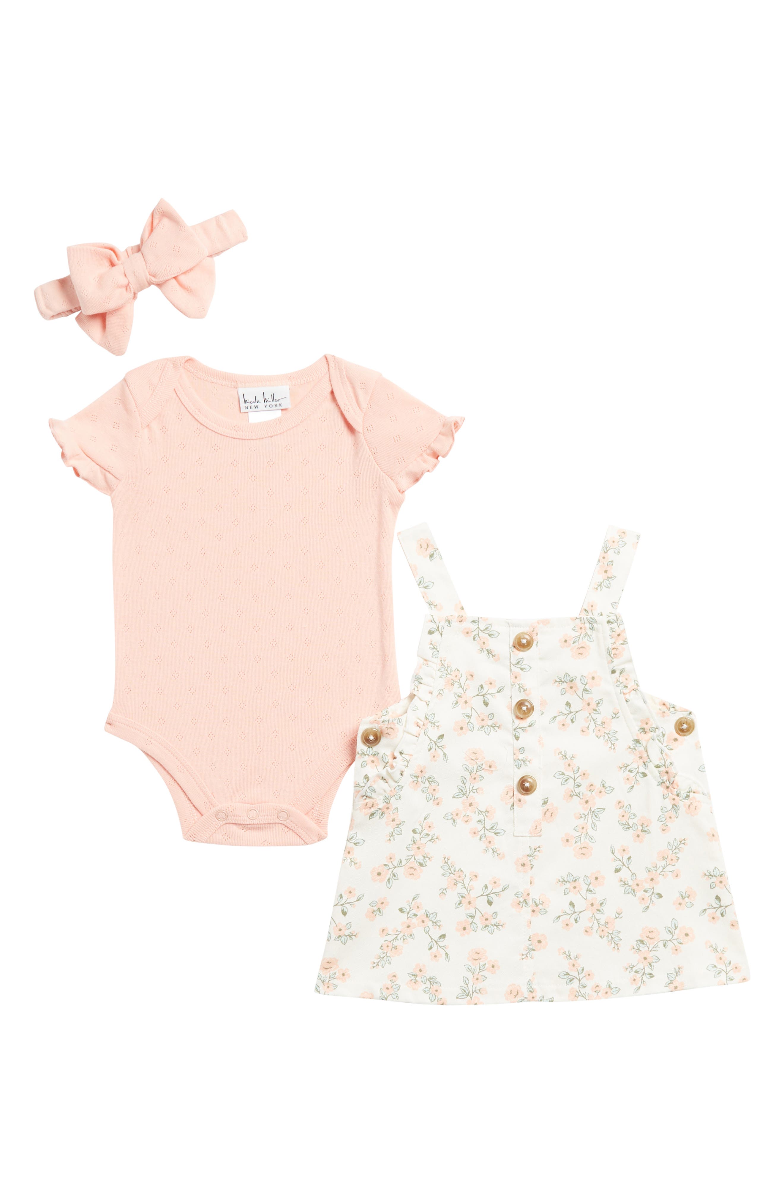 Nicole Miller Three-Piece Flower & Pointelle Knit Set | Nordstromrack