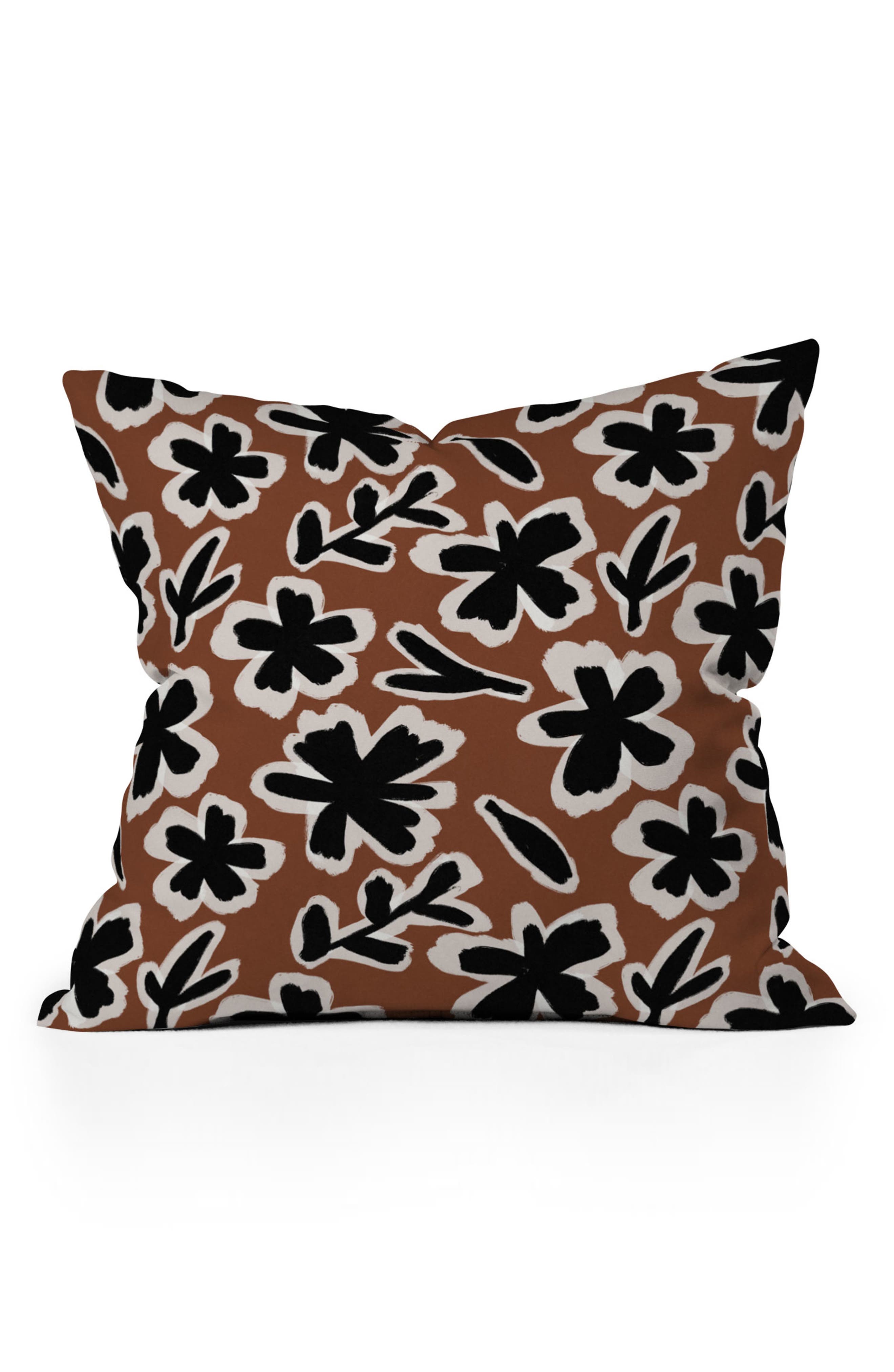 Deny Designs Alisa Galitsyna Black Florals Throw Pillow | Nordstromrack