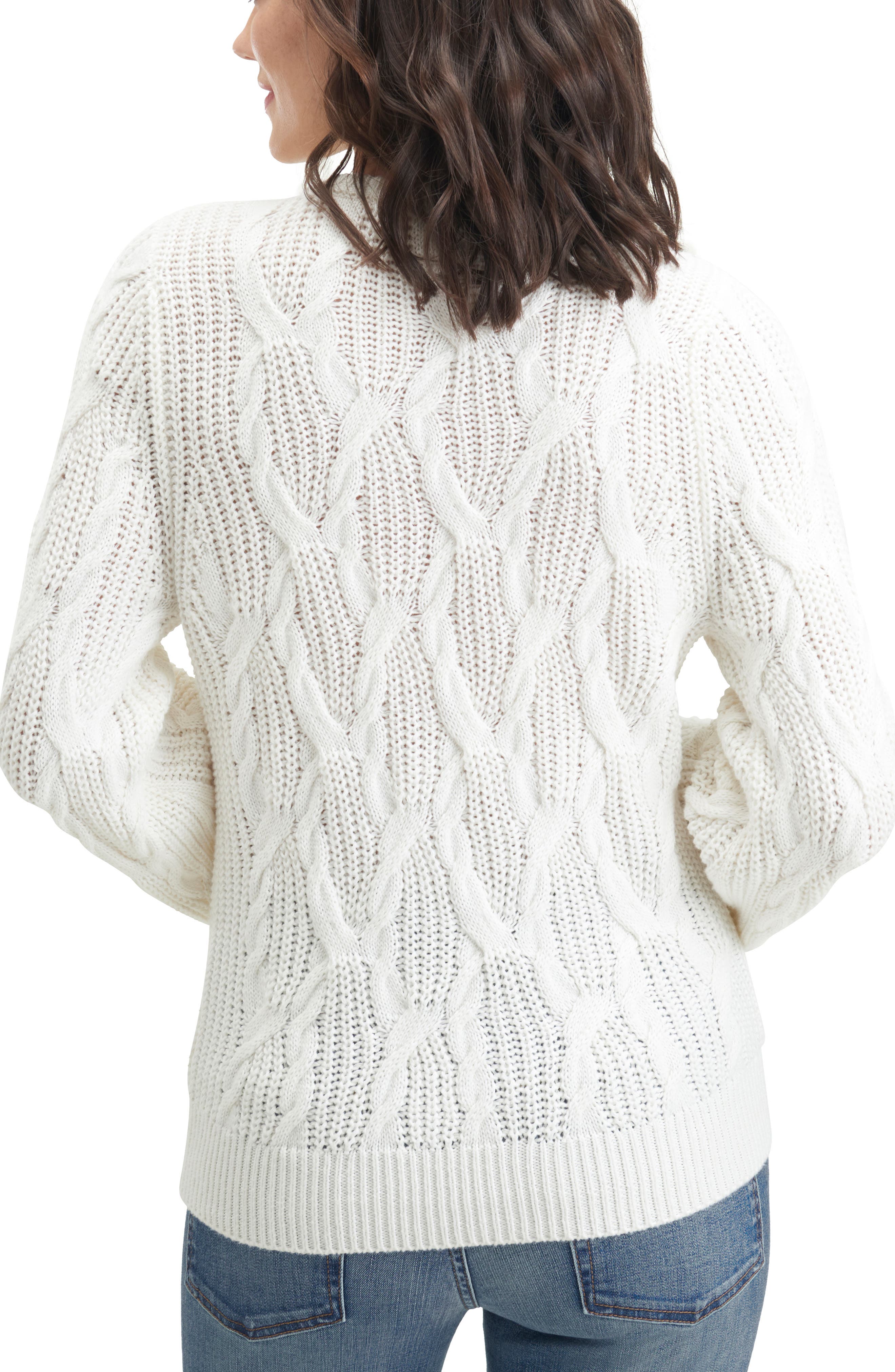 Splendid Leona Cotton & Cashmere Cable Knit Sweater | Nordstromrack