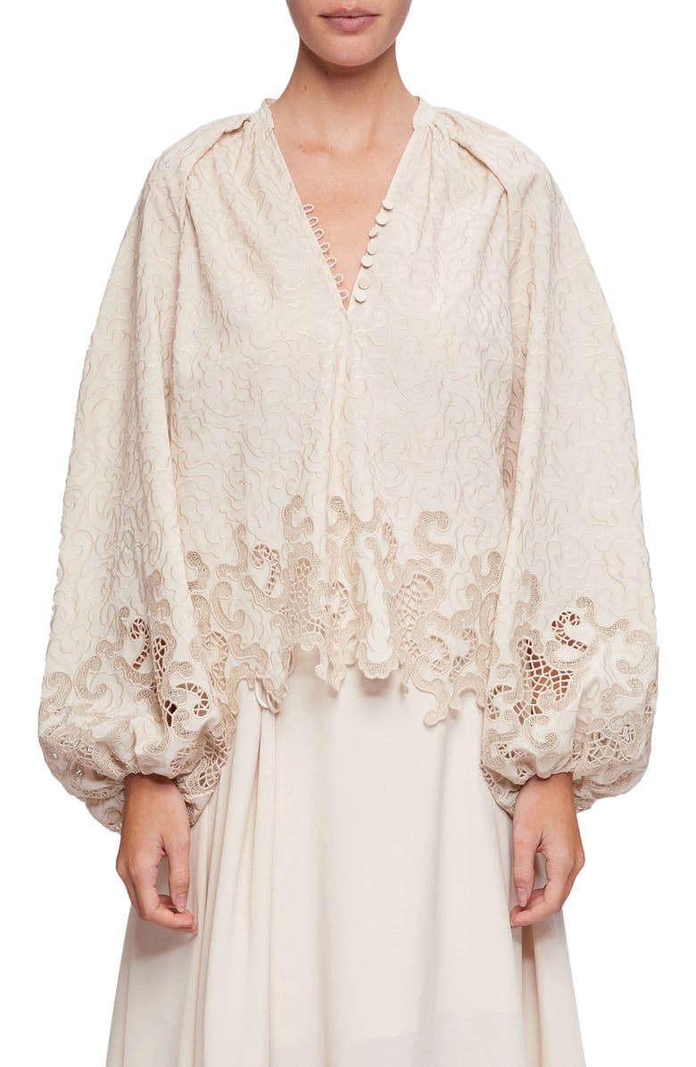 Simkhai Jaid Embroidered Eyelet Blouse | Nordstromrack