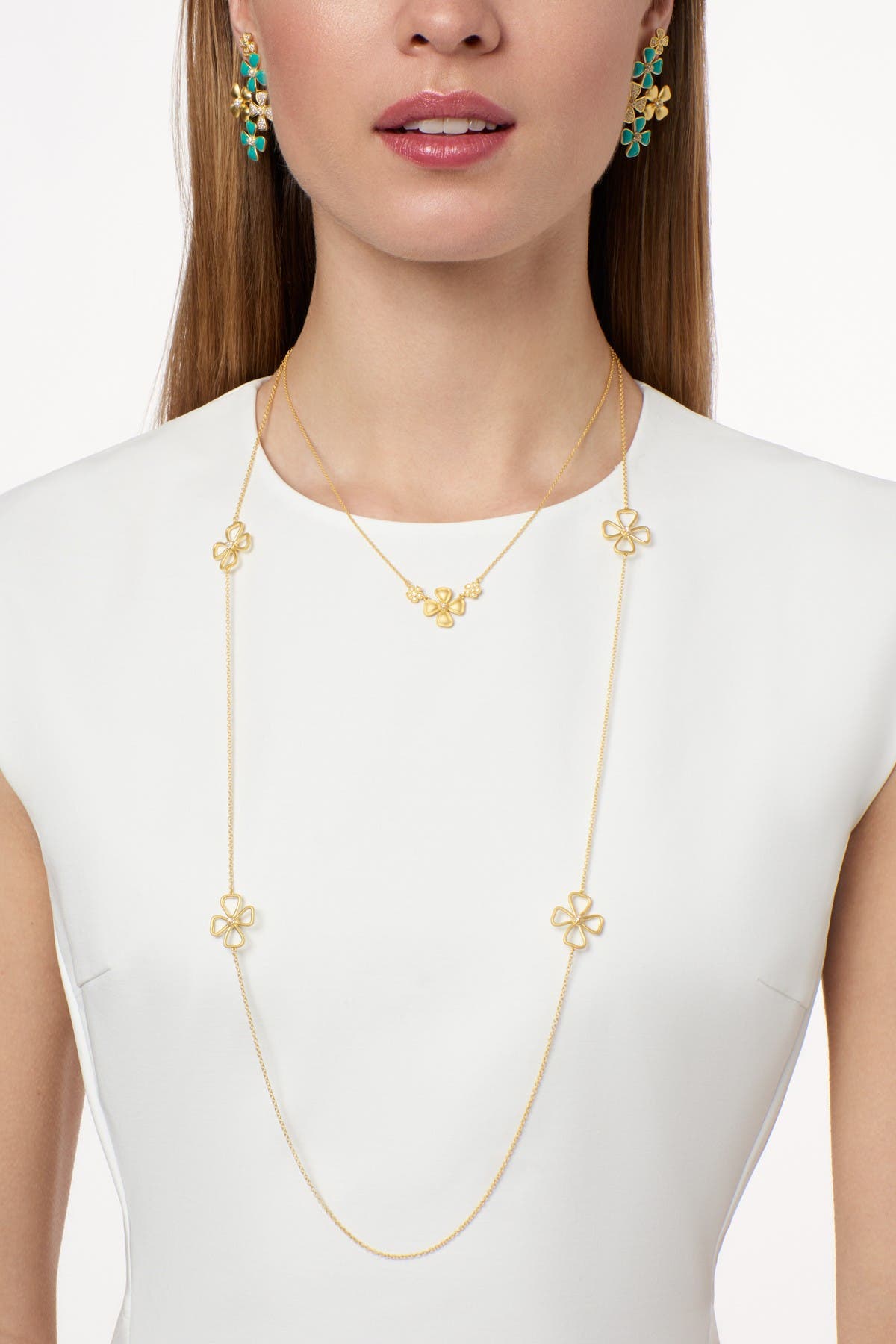 FREIDA ROTHMAN Harmony 14K Gold Clad Sterling Silver CZ Floral Station ...