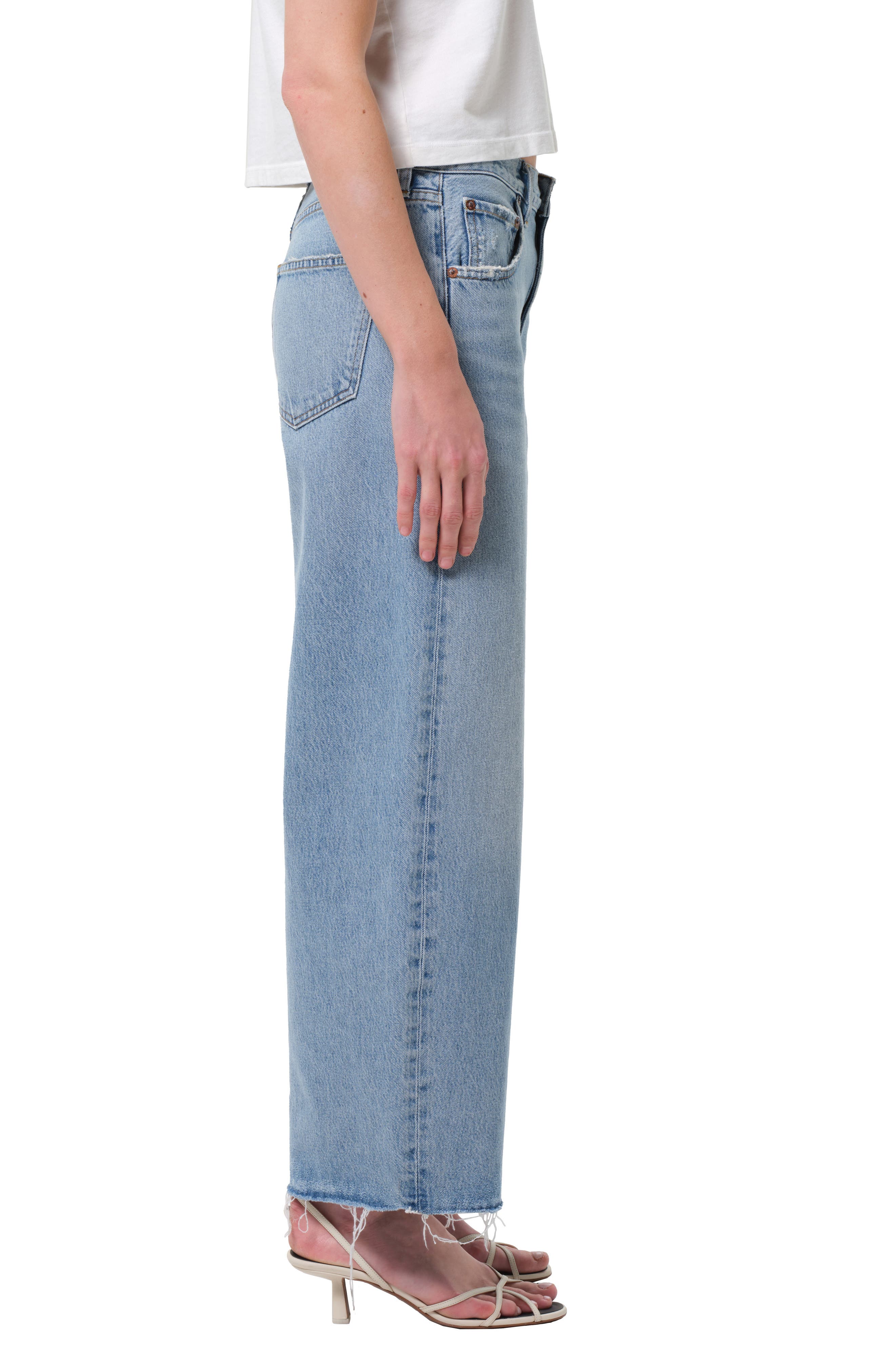 AGOLDE Low Curve Frayed Jeans | Nordstromrack
