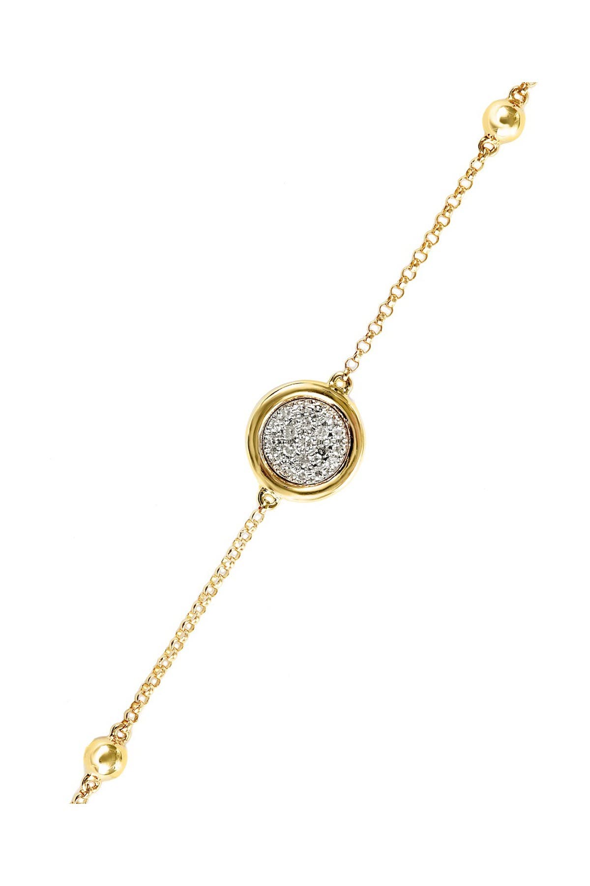 EFFY 14K Yellow Gold Pave Diamond Station Bracelet - 0.09 ctw ...