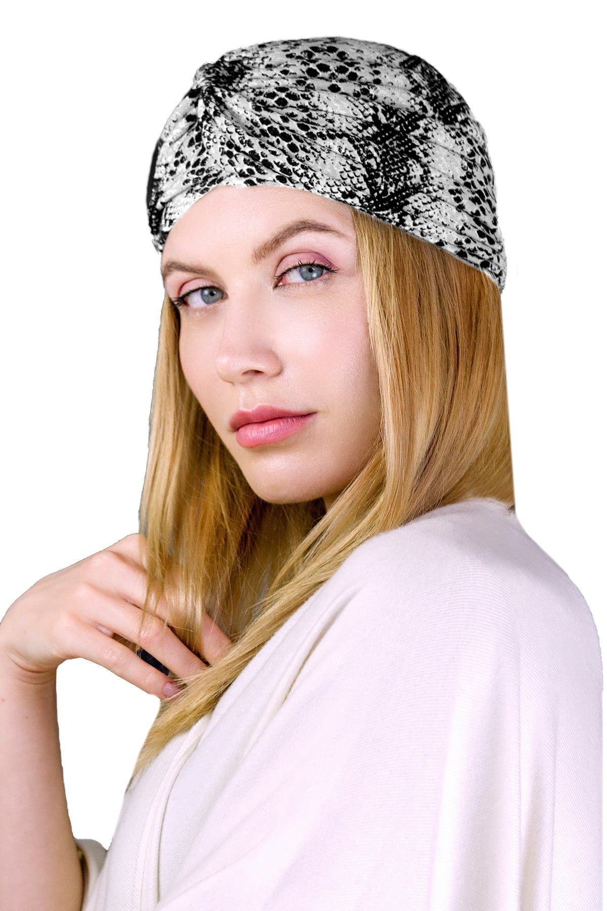 JUST JAMIE Snake Skin Print Turban | Nordstromrack