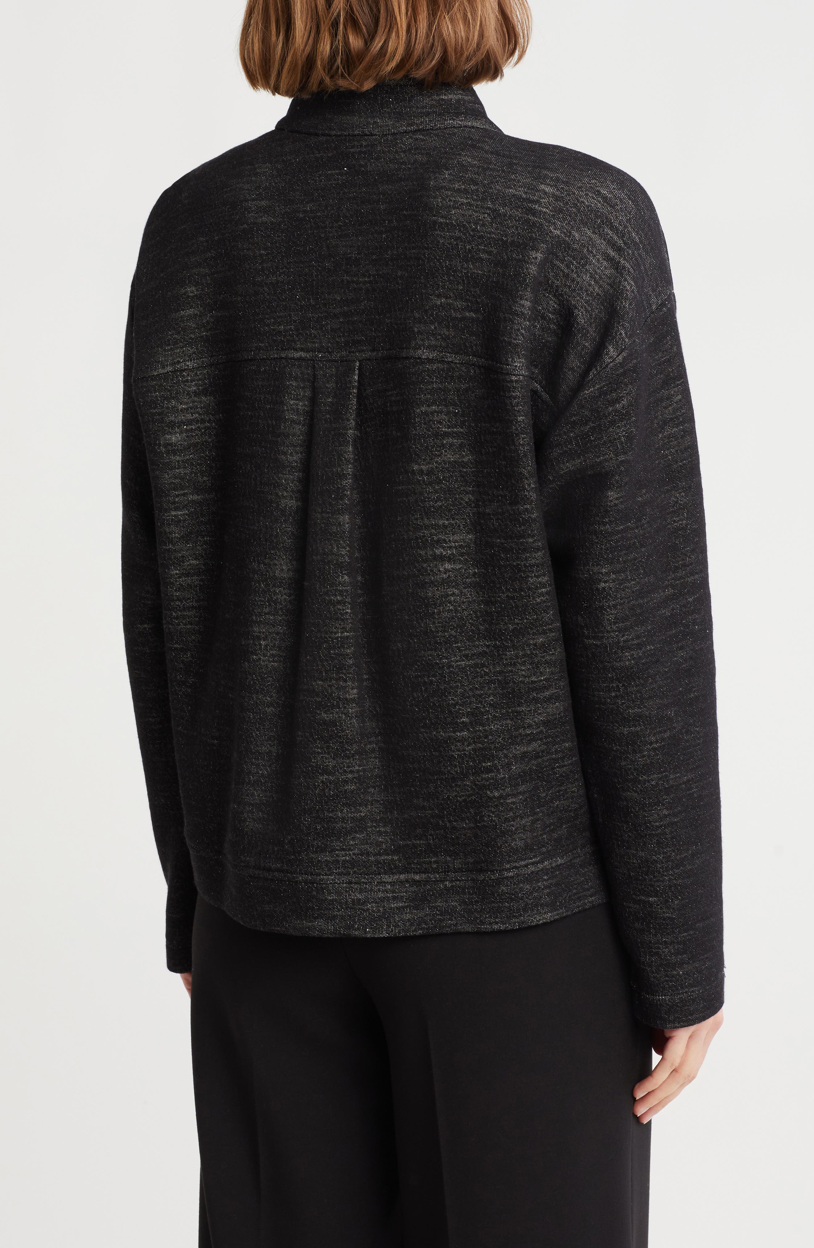 Eileen Fisher Stand Collar Organic Cotton Blend Jacket | Nordstromrack