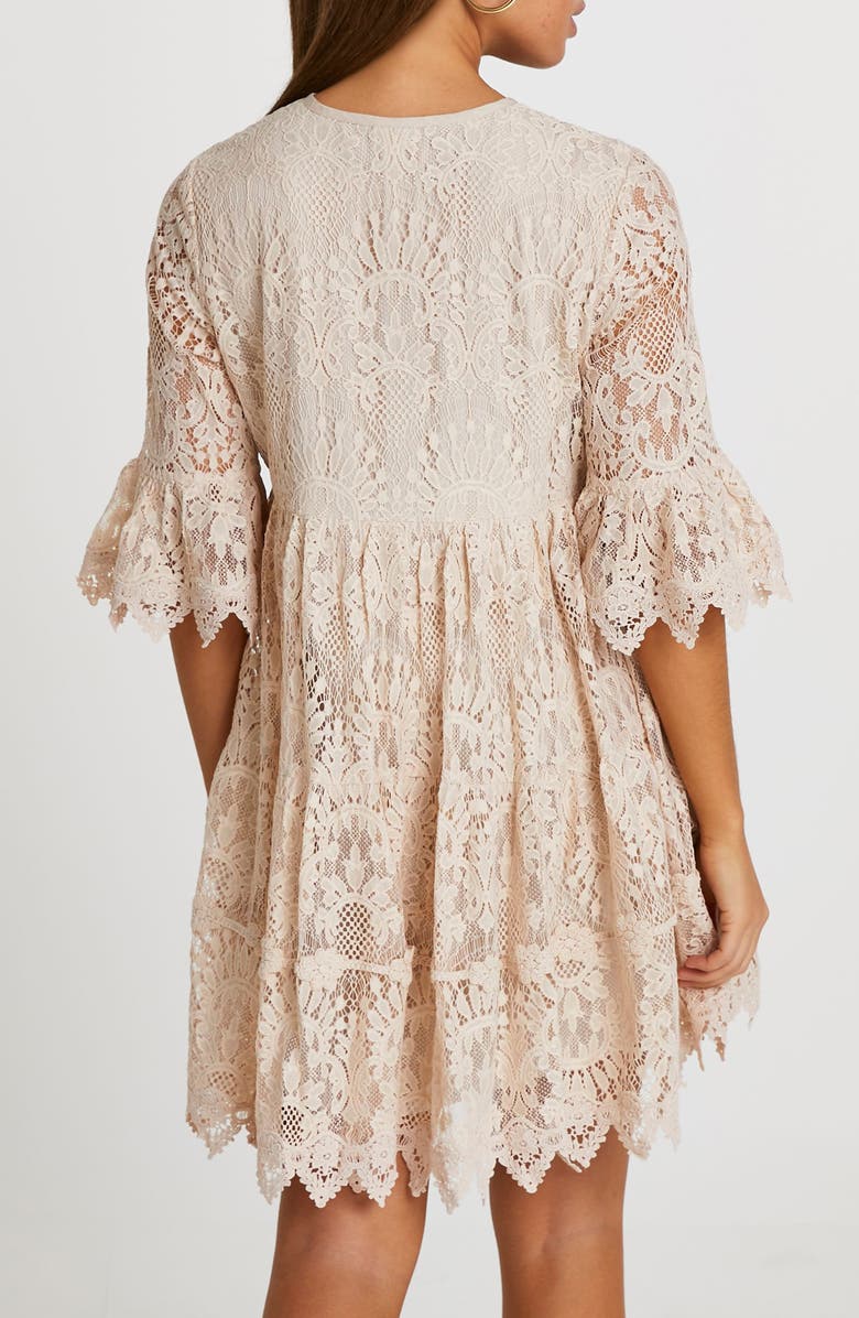 River Island Embroidered Lace Tie Front Minidress | Nordstromrack