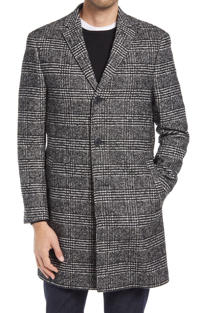 Nordstrom Trim Fit Plaid Overcoat | Nordstrom