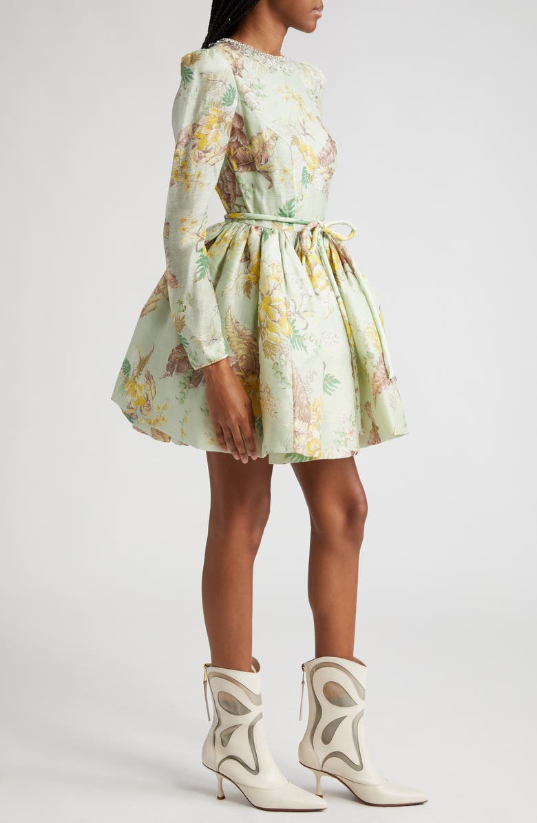 Zimmermann Matchmaker Tulip Long Sleeve Linen & Silk Minidress ...