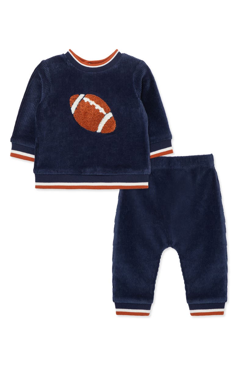 Little Me Football Star Ribbed Velour Top & Pants Set | Nordstromrack