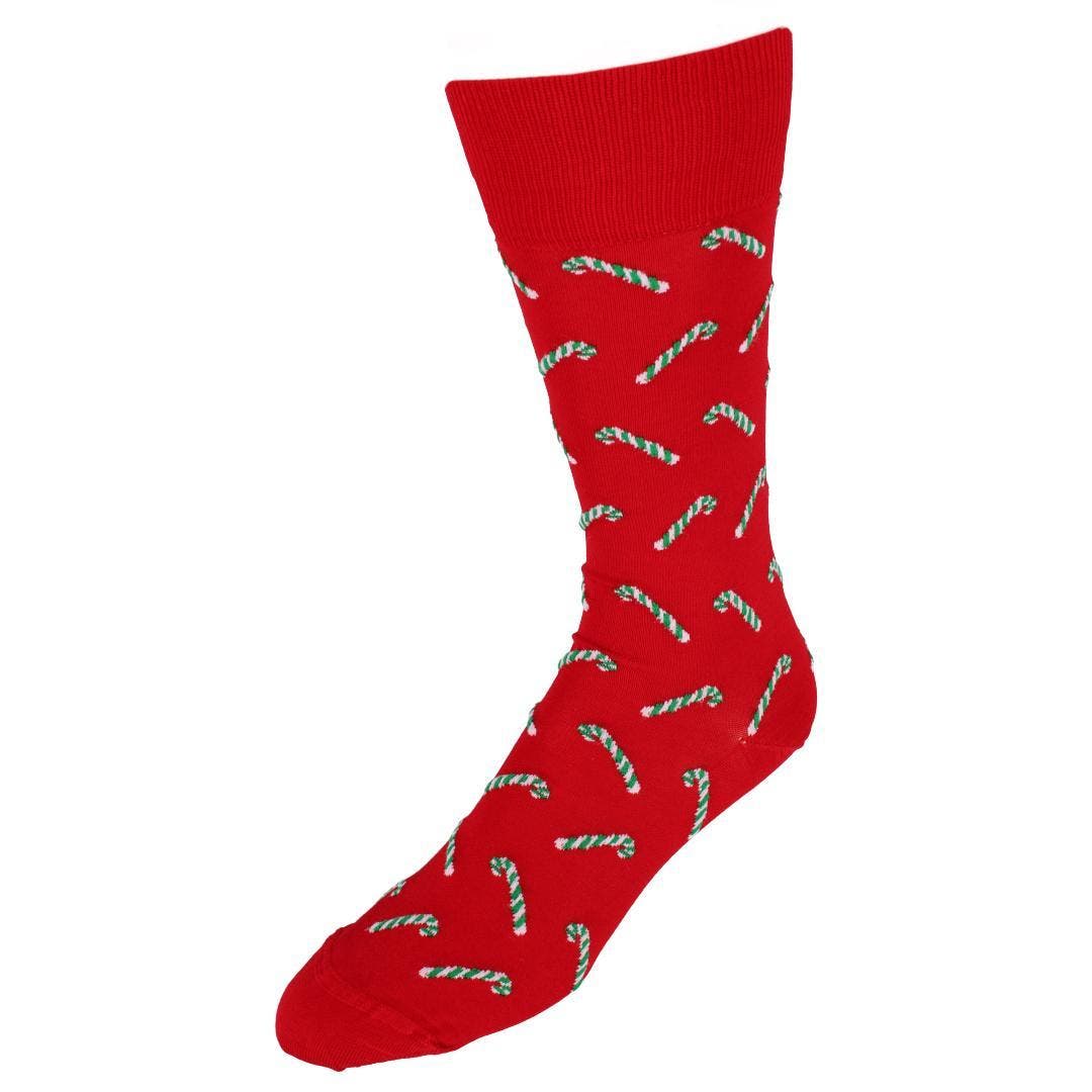 Trafalgar Candy Cane Lane Novelty Mid Calf Mercerized Cotton Socks ...