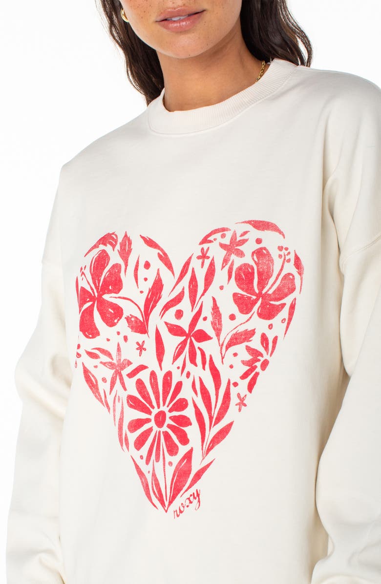 Roxy Line-Up Heart Oversize Graphic Sweatshirt | Nordstromrack