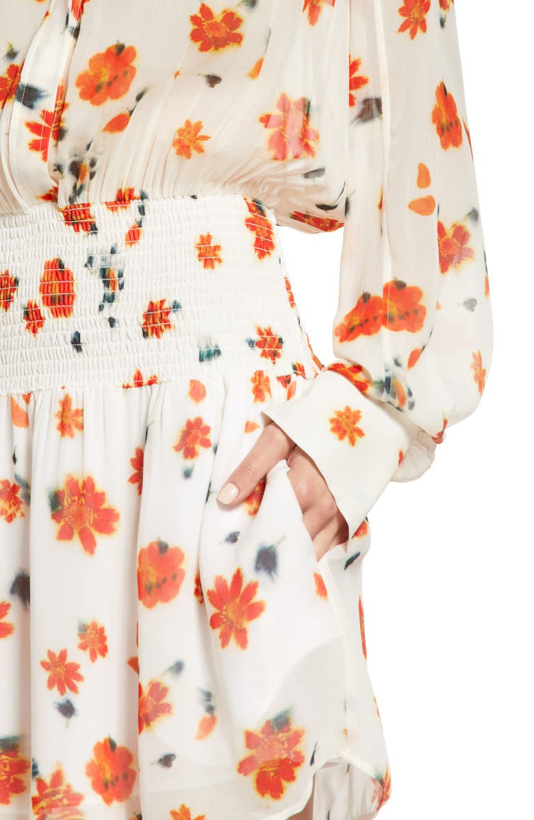 rag & bone Bailey Smocked Floral Print Long Sleeve Dress | Nordstromrack
