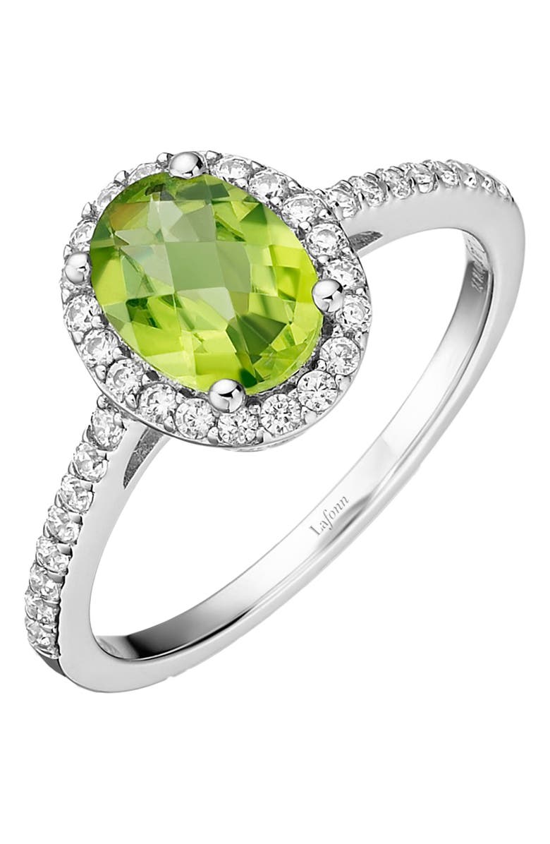 Lafonn Oval Peridot Simulated Diamond Halo Ring | Nordstromrack