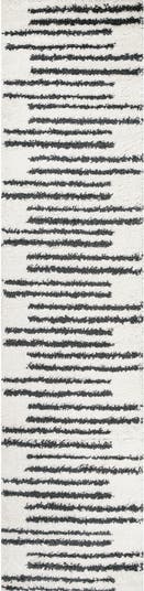 JONATHAN Y Petra Stripe Geometric Shag Area Rug | Nordstrom