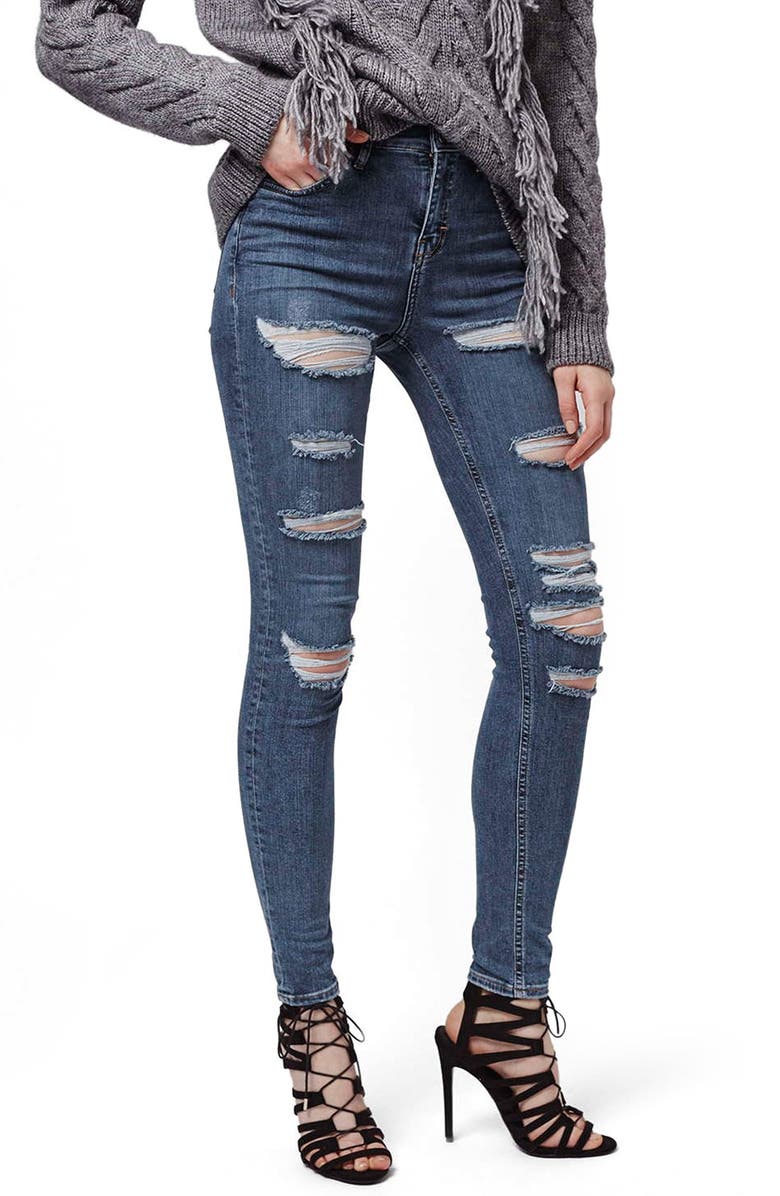 Topshop Moto 'Jamie' Shredded Skinny Jeans | Nordstrom