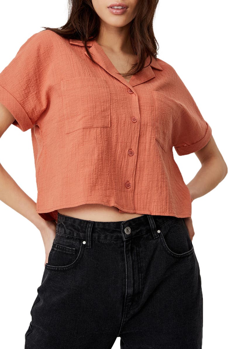Cotton On Erika Cropped Camp Shirt | Nordstromrack