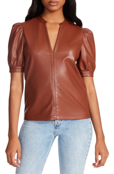 Women's Faux Leather Tops | Nordstrom