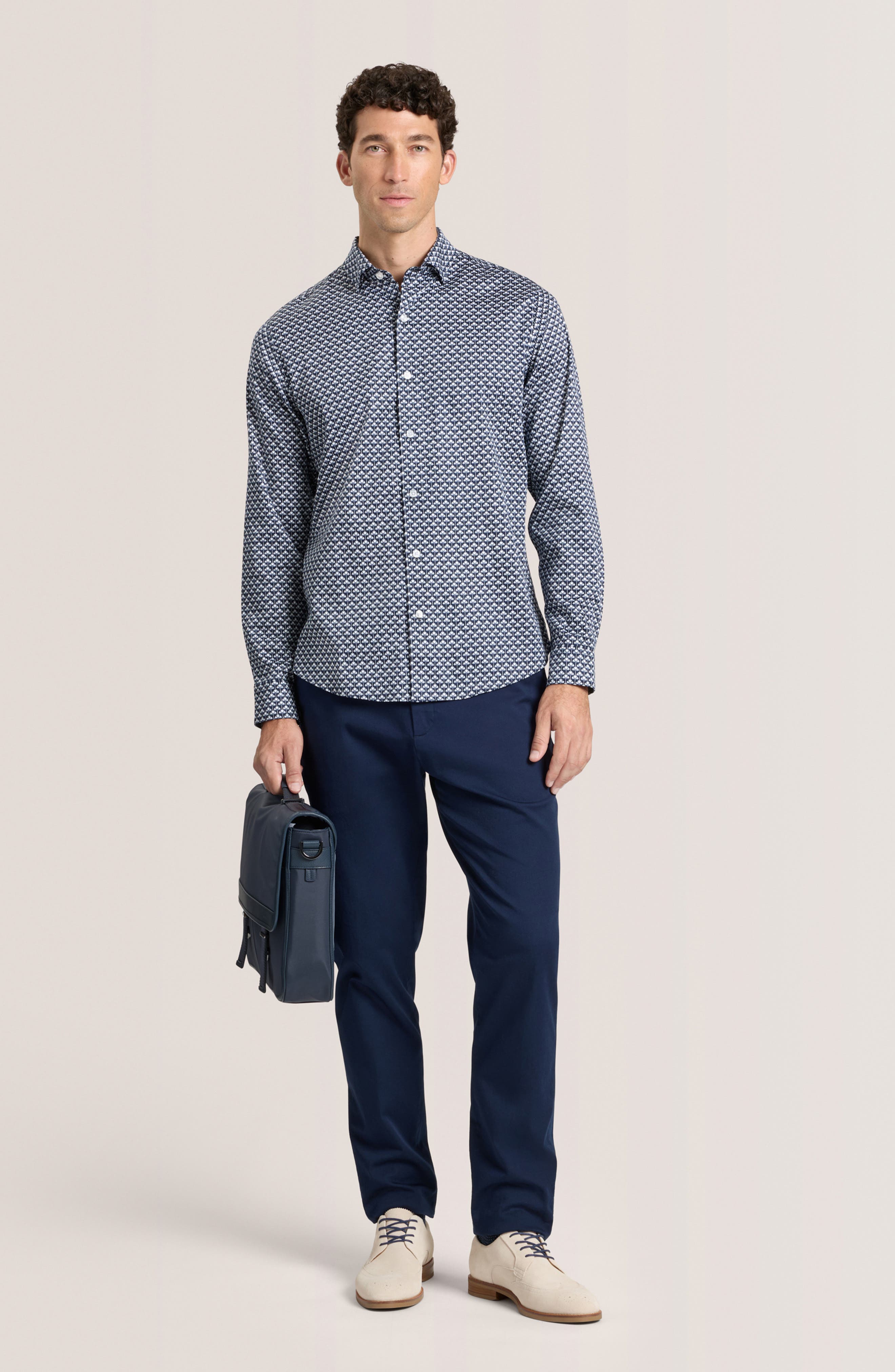 Ted Baker Soren Ginkgo Print Stretch Cotton Dress Shirt | Nordstromrack
