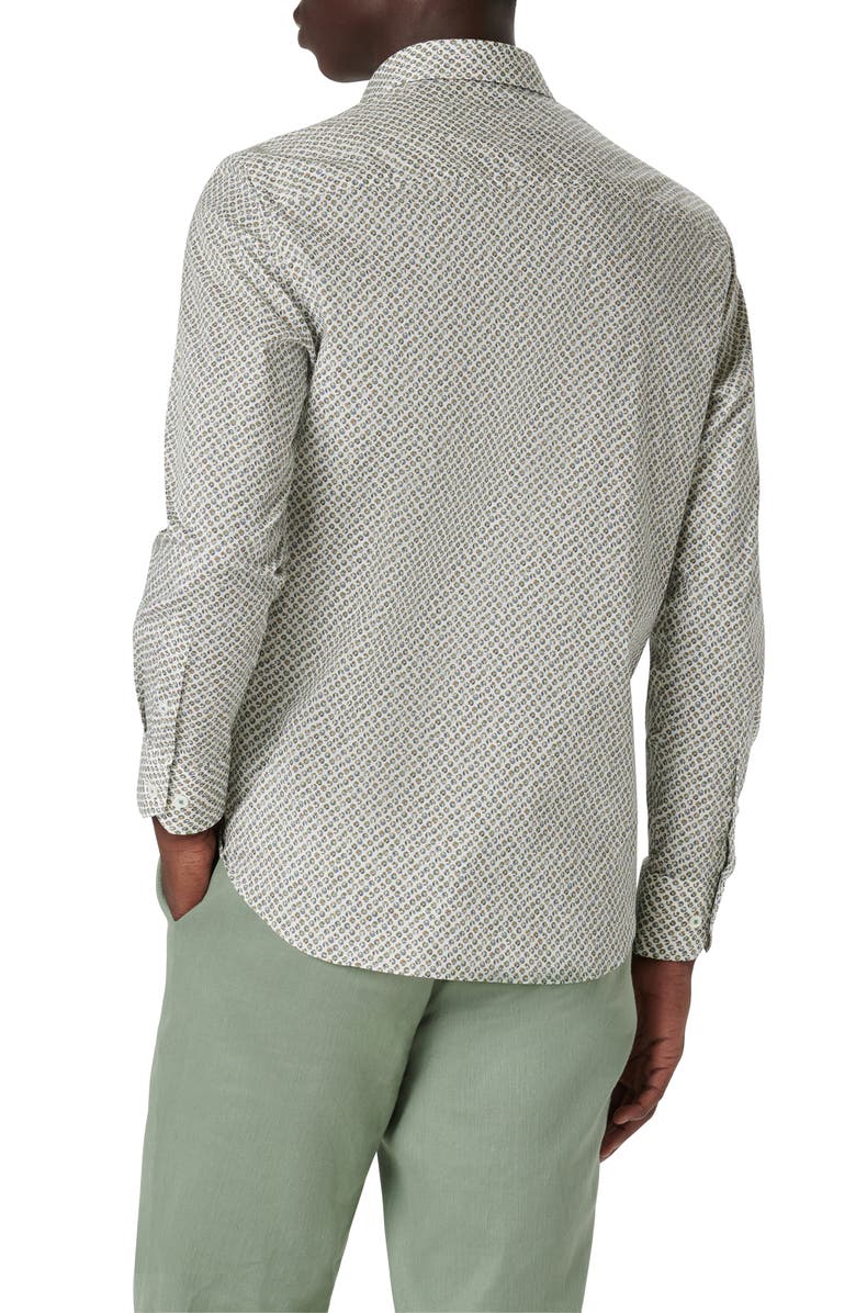 Bugatchi Julian Shaped Fit Geometric Print Stretch Button-Up Shirt ...