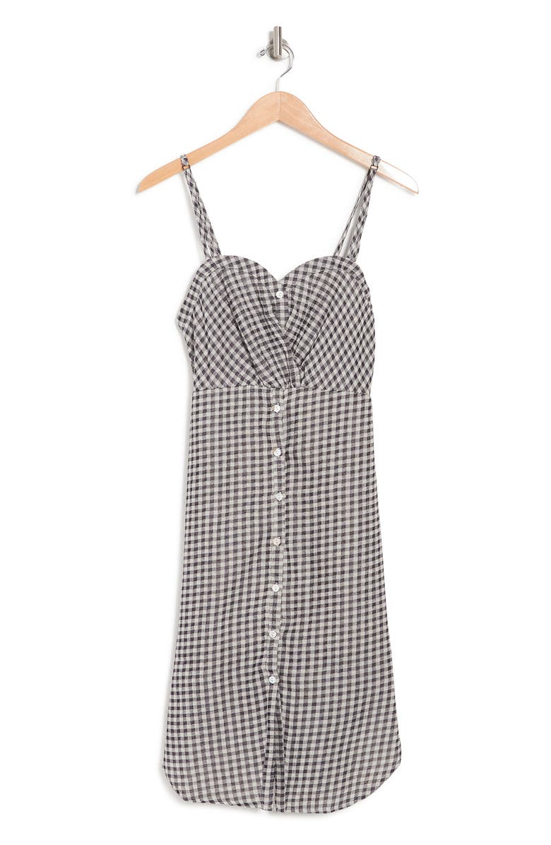 WISHLIST Gingham Button Front Midi Dress | Nordstromrack