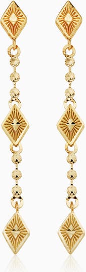 Oradina 14K Yellow Gold Roma Diamond Drop Earrings | Nordstrom