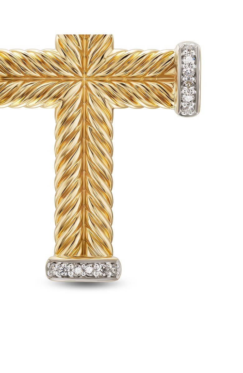 David Yurman Chevron Cross Pendant in 18K Yellow Gold with Diamonds ...