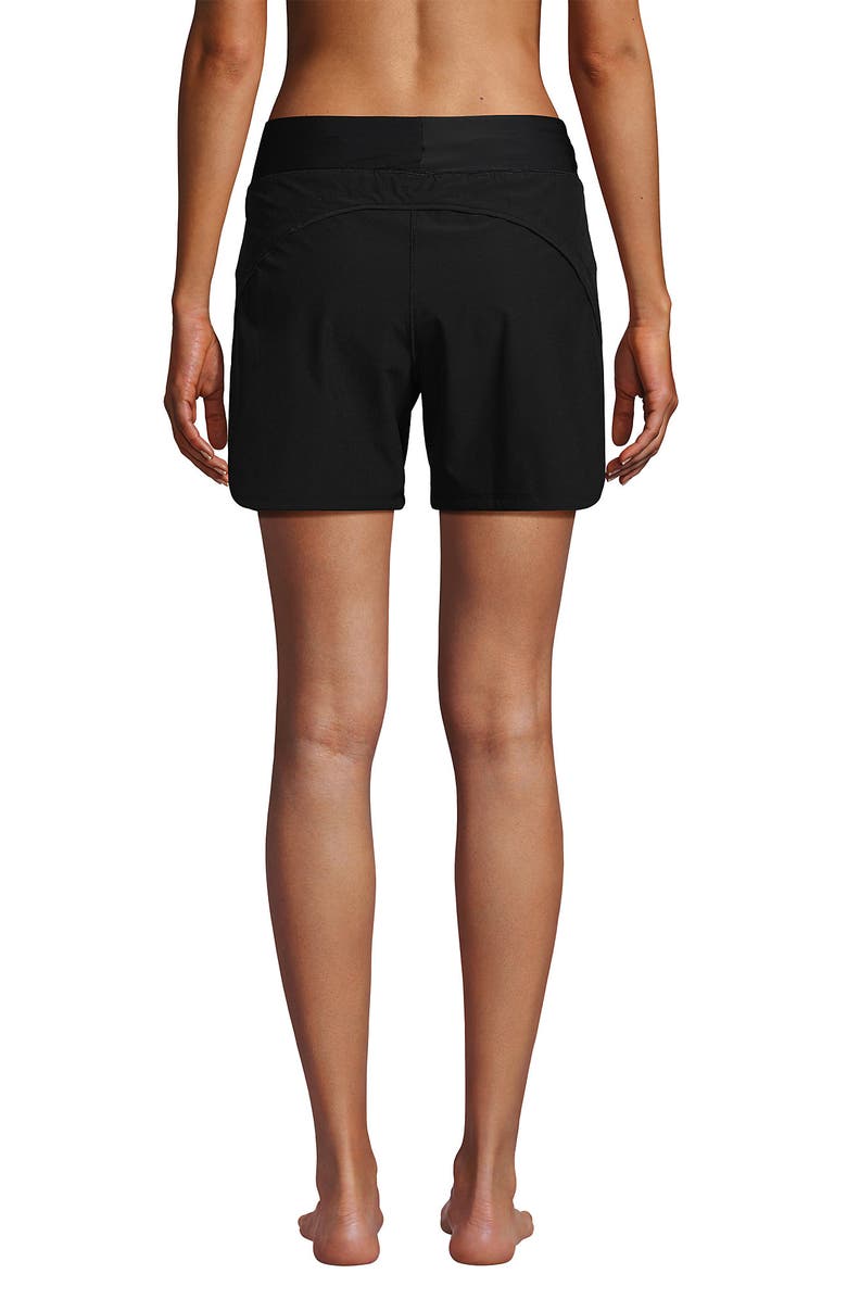 Lands' End 5" Quick Dry Elastic Waist Board Shorts Swim Cover-up Shorts ...