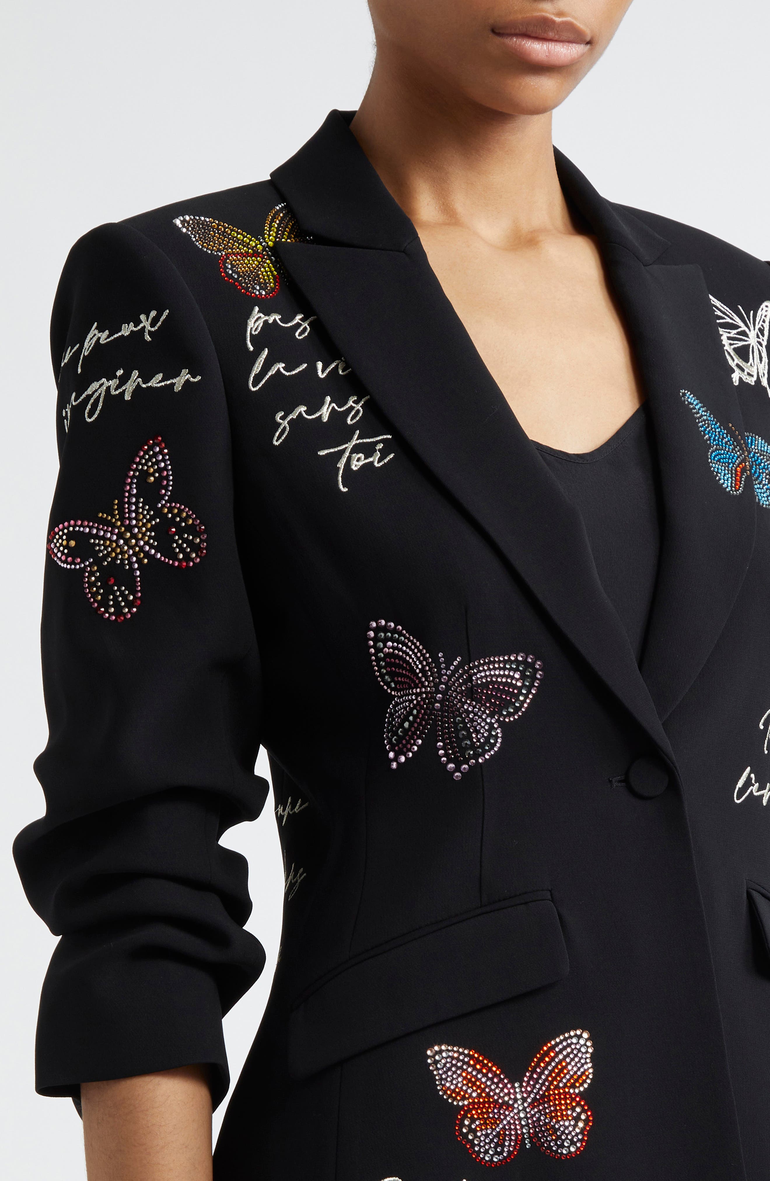 Cinq à Sept Beaded Butterfly Love Letter Jacket | Nordstrom