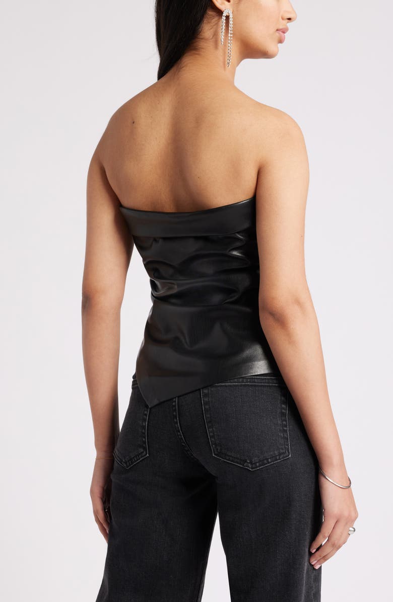Open Edit Strapless Faux Leather Top | Nordstromrack