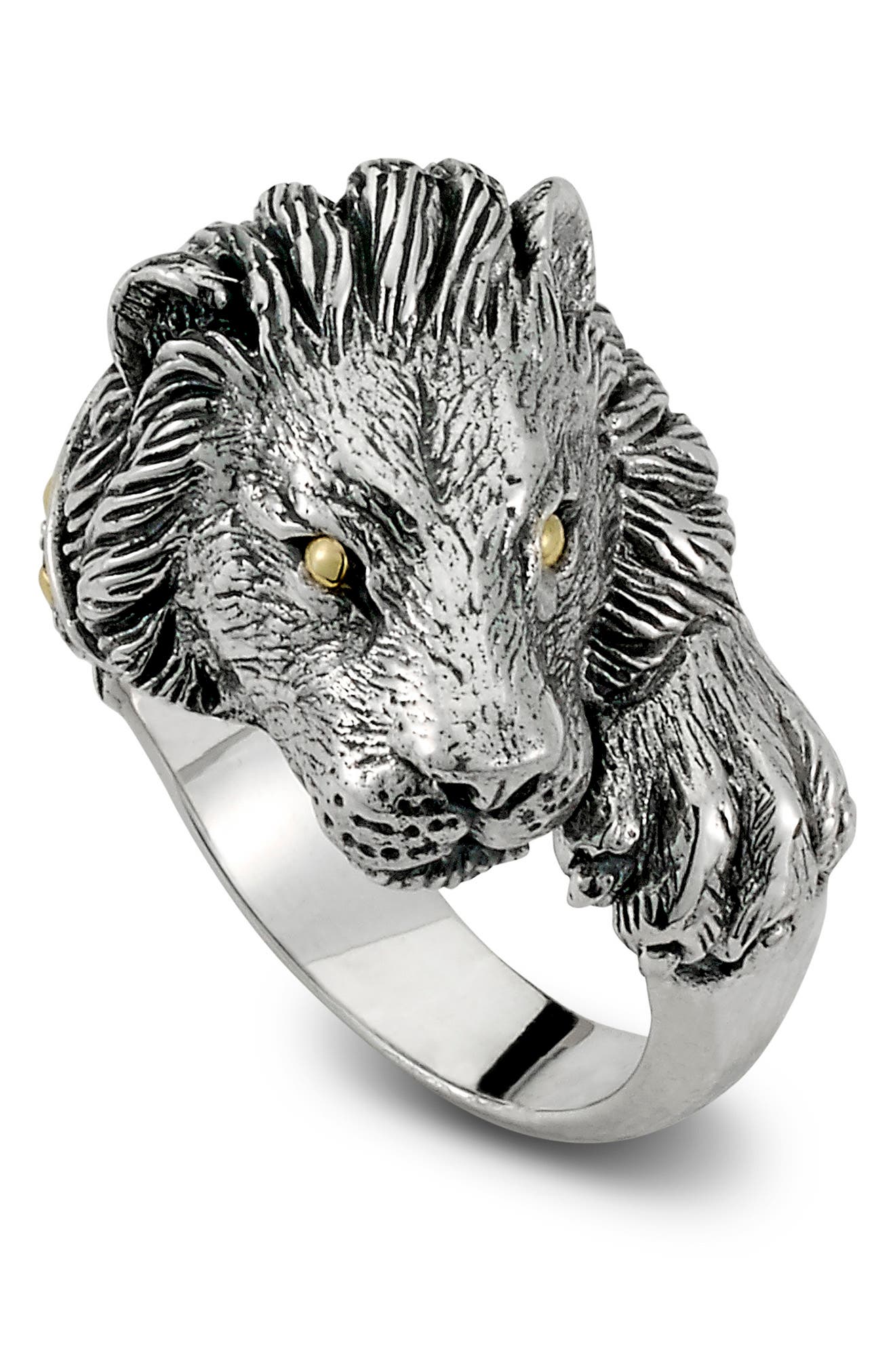 SAMUEL B. 18K Gold & Sterling Silver Lion Ring | Nordstromrack
